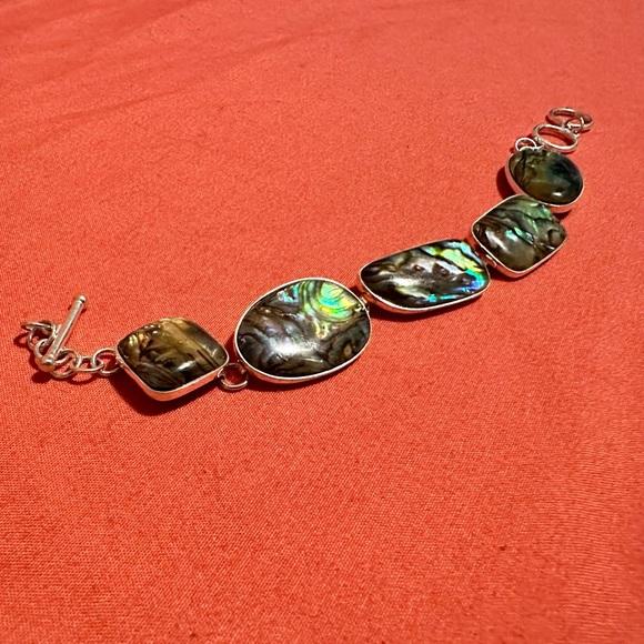 Vintage | Jewelry | Vintage 925 Sterling Silver Abalone Shell Toggle ...